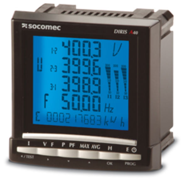 Socomec Diris A40 Multi-function 3 Phase Electricity meter DIN 96 (4825 ...