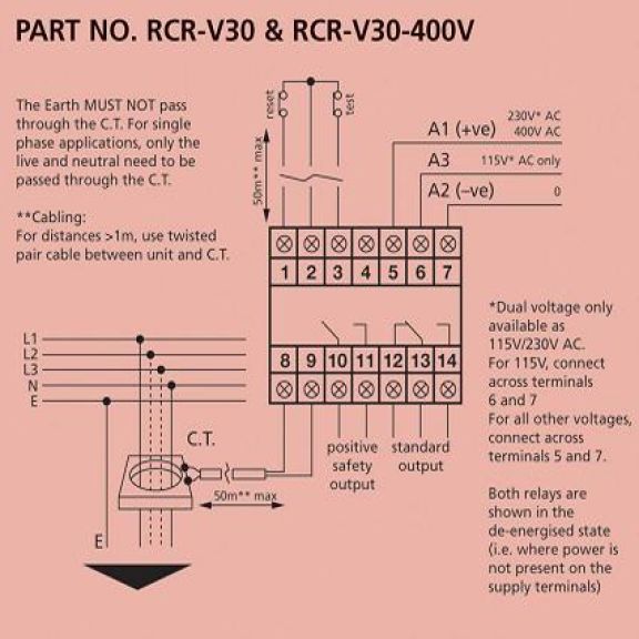 Hobut RCR-V30 Earth Leakage Relay for Single or Three phase systems ...